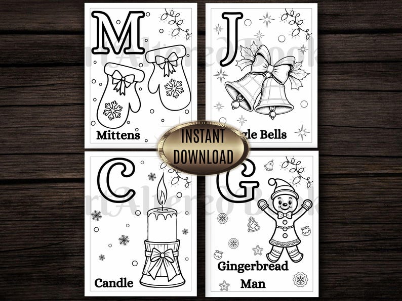 Printable Christmas ABC Coloring Pages for Kids Christmas Activity Book ...