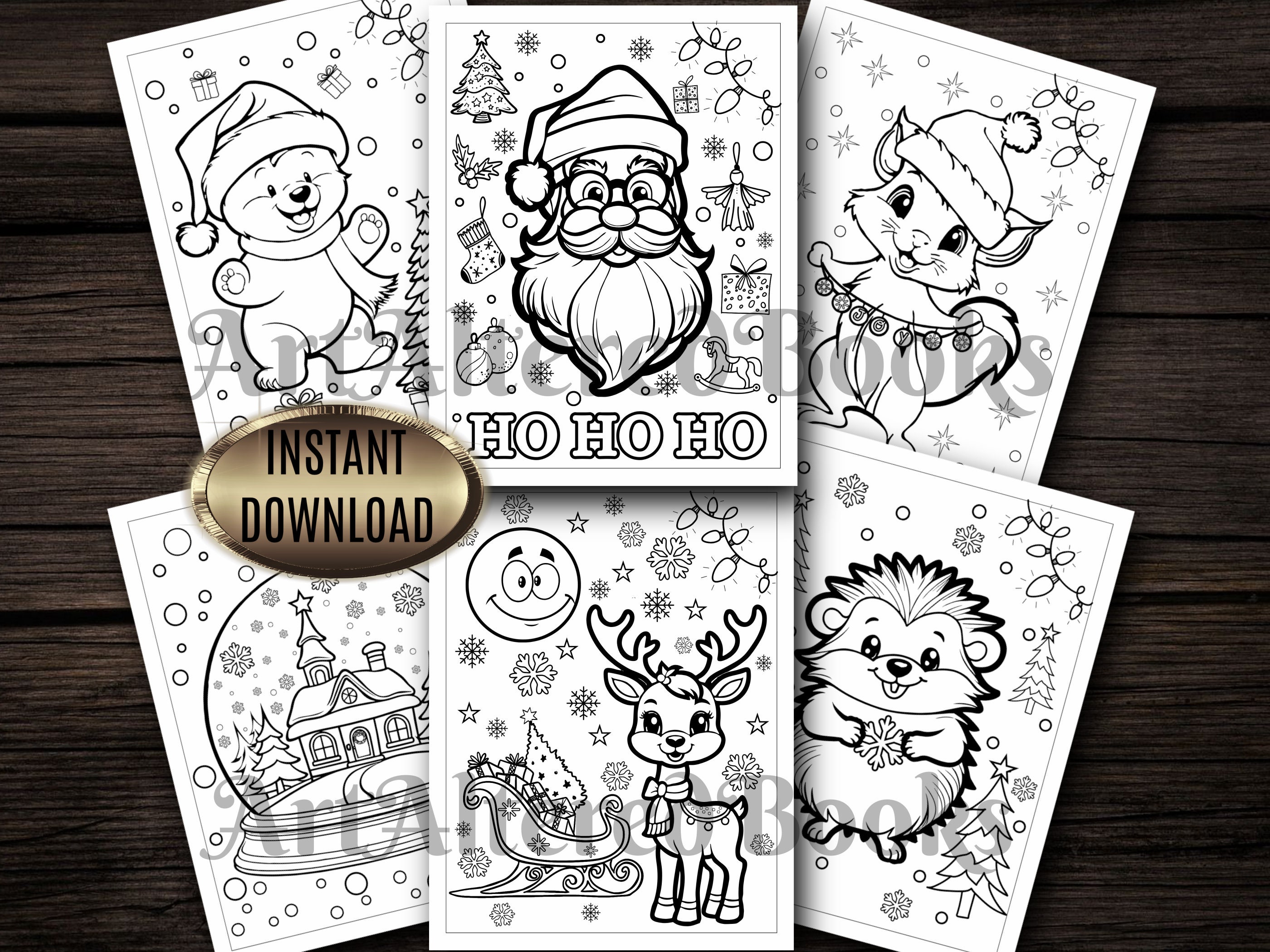 Adorable Christmas Coloring Pages Set for Kids Printable Holiday Fun ...