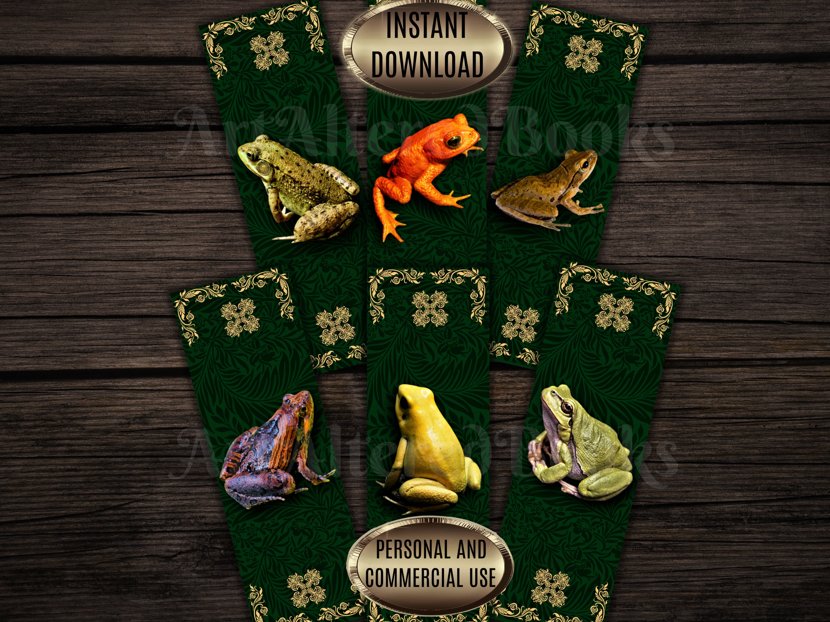 Frog Printable Bookmarks Set Nature Bookmark Journal - Etsy