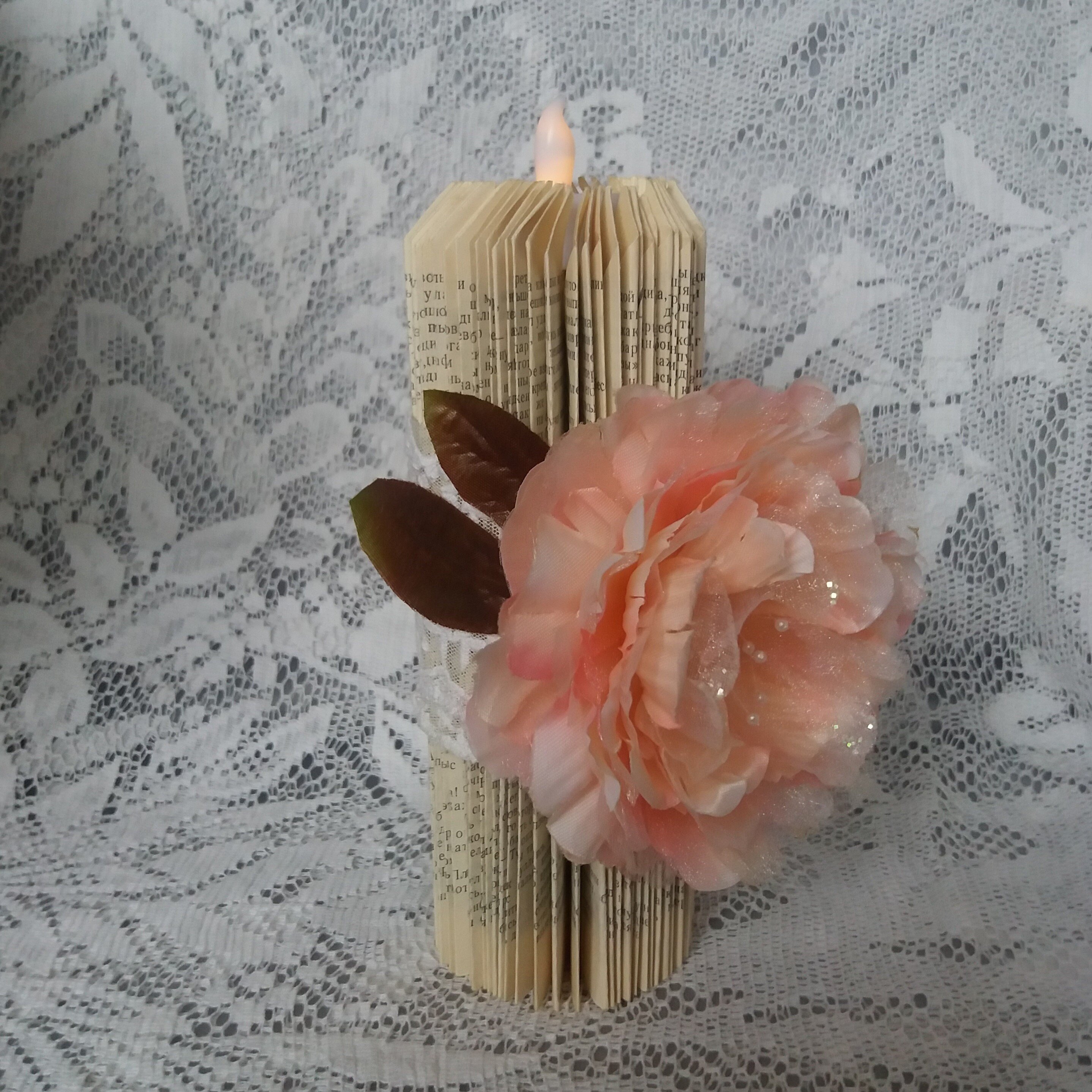 Book Candle Holder Wedding Candle Holder Paper Anniversary | Etsy