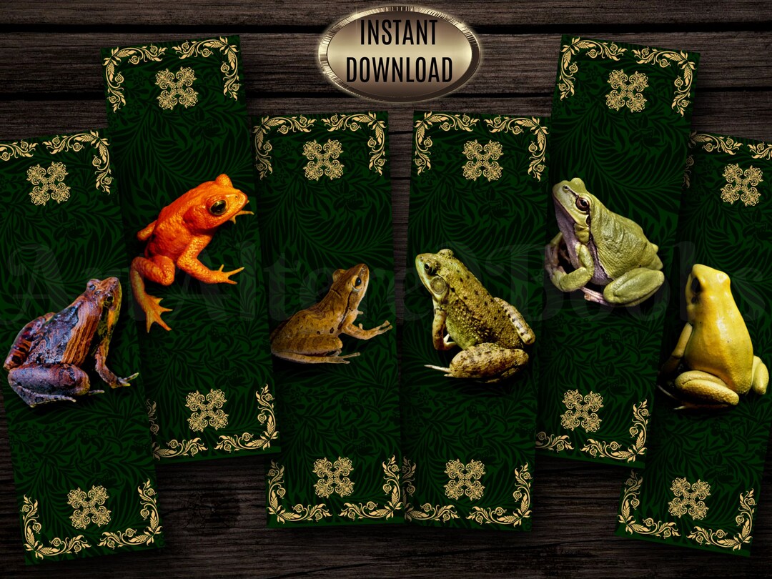 Frog Printable Bookmarks Set Nature Bookmark Journal - Etsy