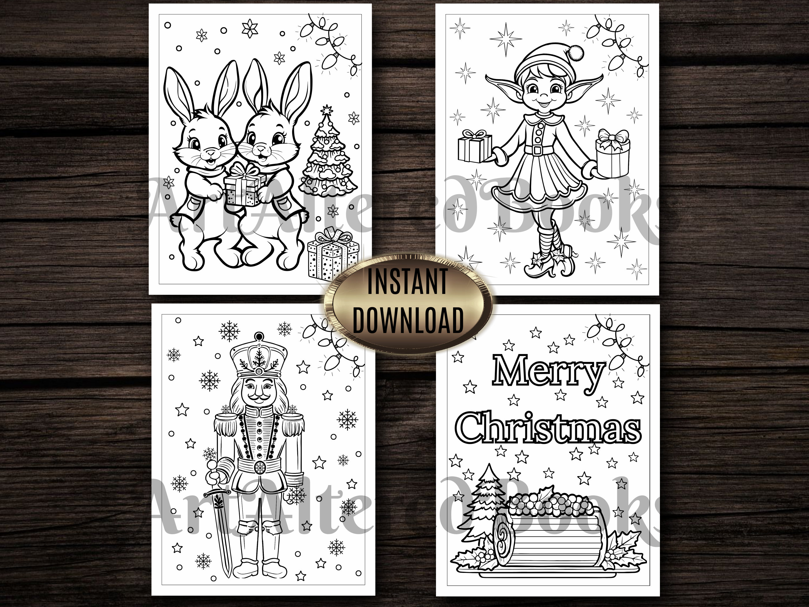 Adorable Christmas Coloring Pages Set for Kids Printable Holiday Fun ...