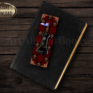 Set of 3 Printable Bookmarks With Black Chess Pieces Chess Rook ...