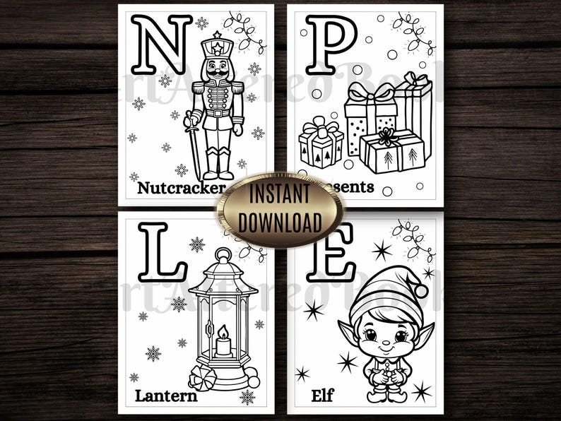 Printable Christmas ABC Coloring Pages for Kids Christmas Activity Book ...