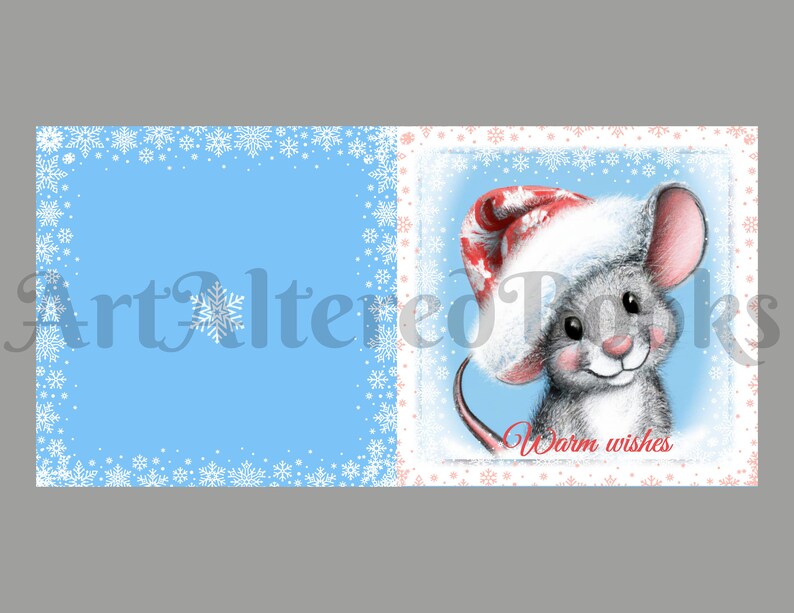 Warm Wishes Digital Cards and Stickers Cute Mouse Printable Christmas ...