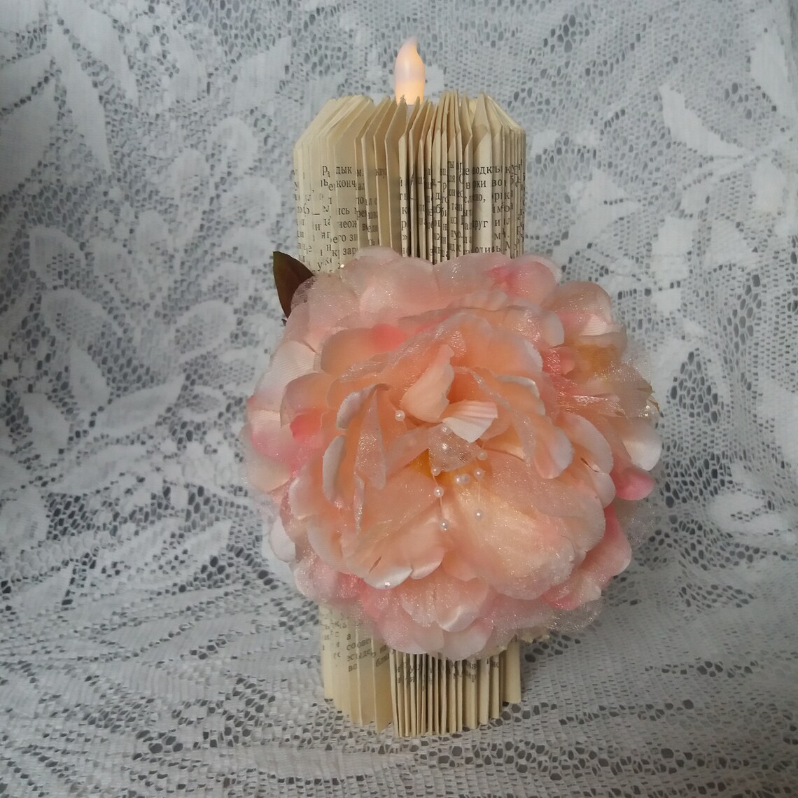 Book Candle Holder Wedding Candle Holder Paper Anniversary | Etsy