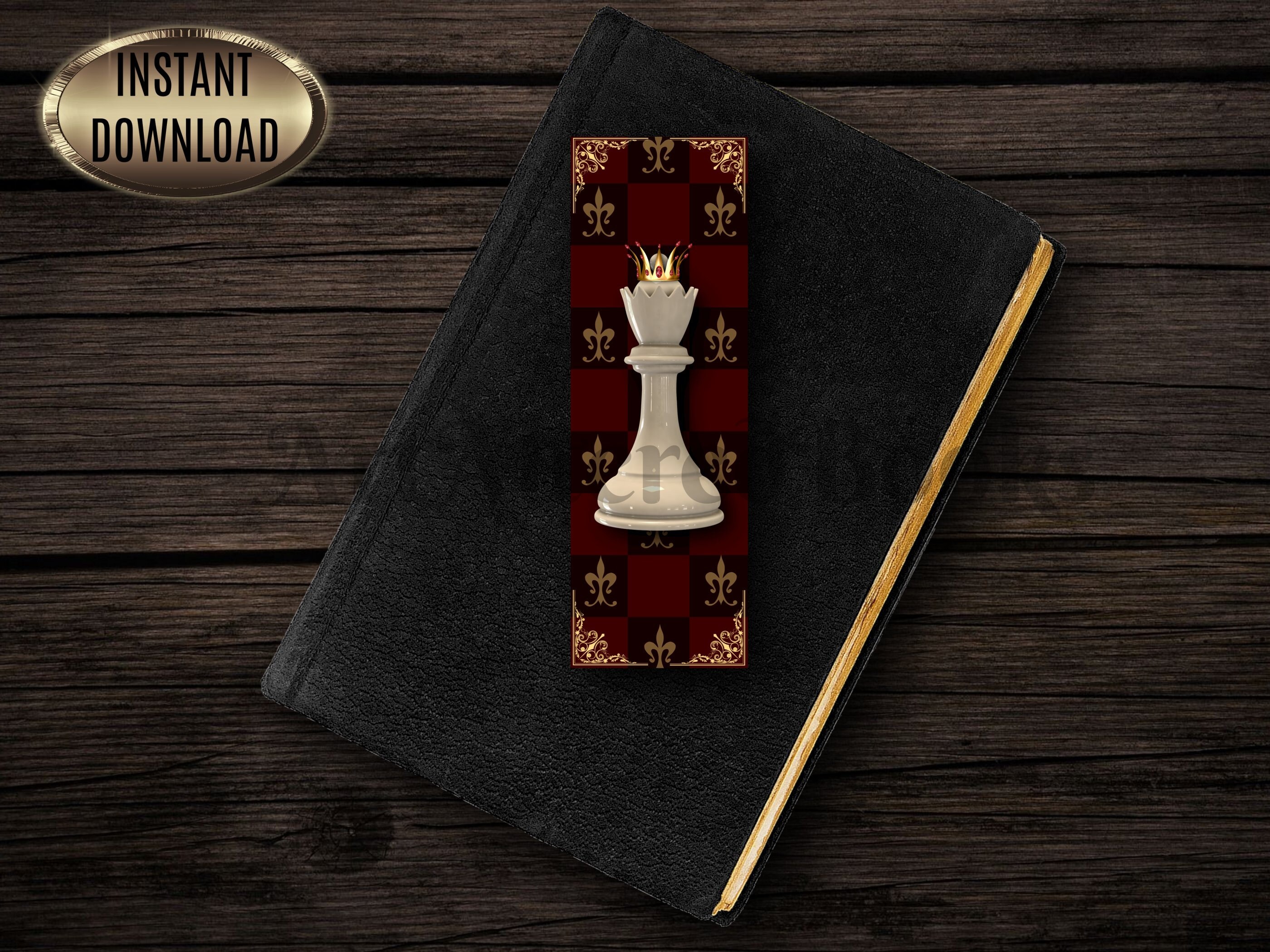 Printable White Chess Bookmarks Chess Queen Bookmark Chess Pawn ...