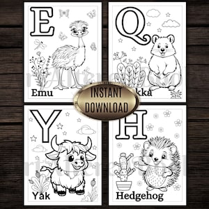 Printable ABC Zoo Coloring Pages for Kids|alphabet Animals Coloring ...