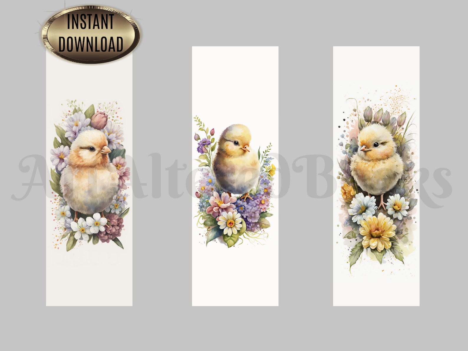 Printable Easter Bookmark Set With Chicks Digital Bookmarks Chick ...