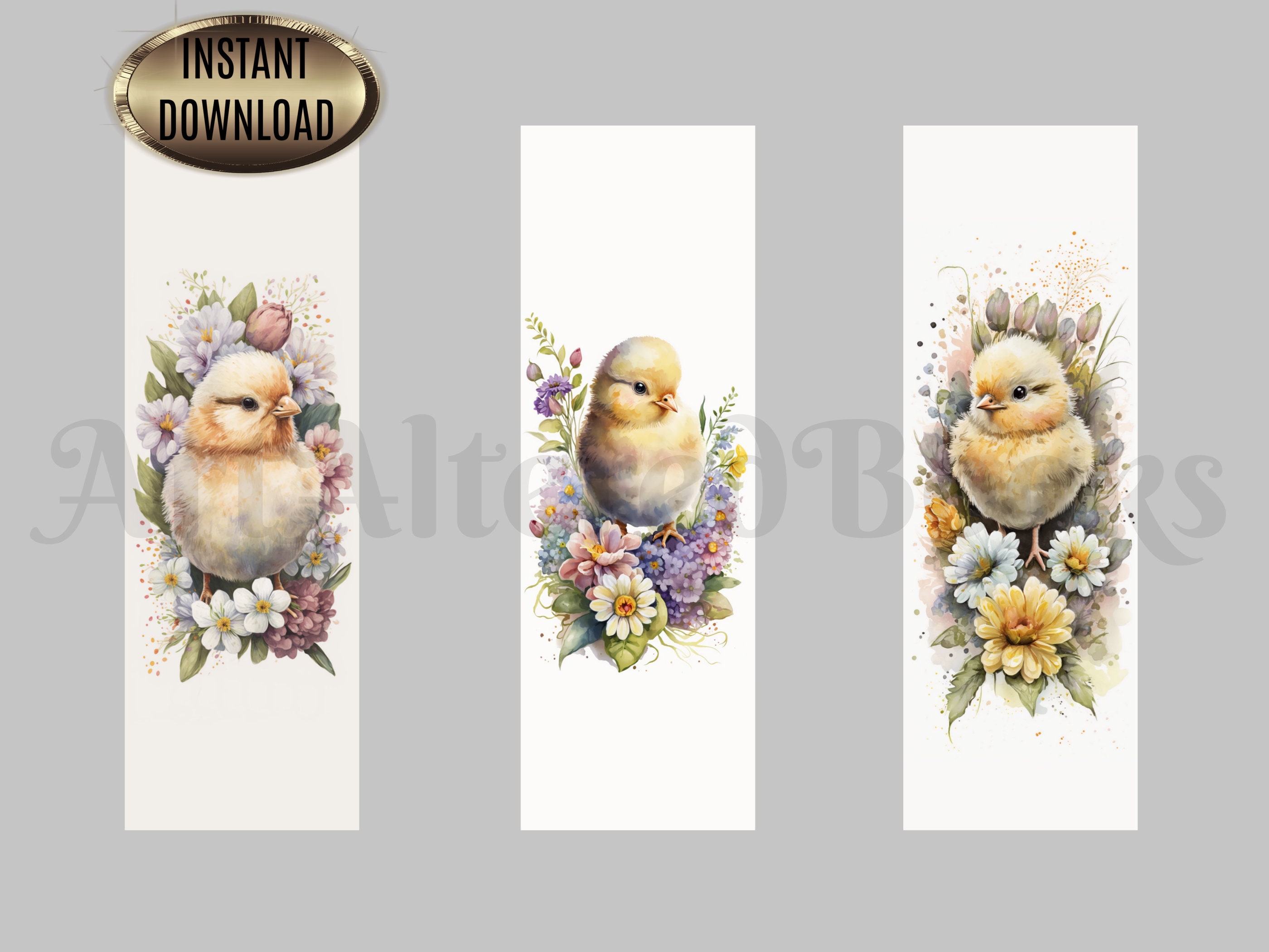 Printable Easter Bookmark Set With Chicks| Digital Bookmarks Chick ...