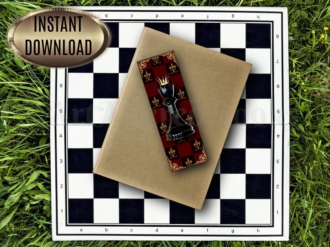 Printable Black Chess Bookmarks Chess King Bookmark Chess Pawn Bookmark ...