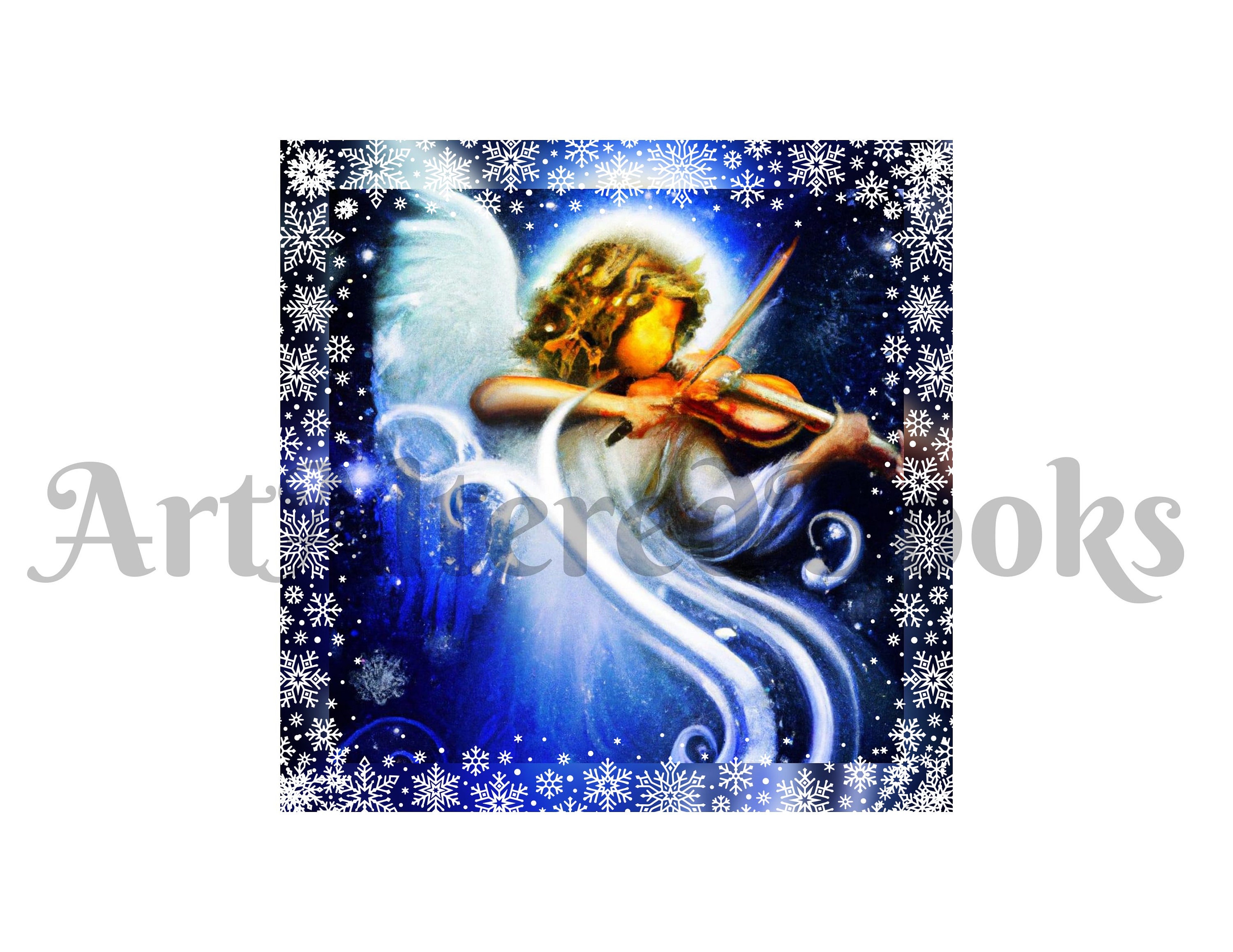 Printable Angel Christmas Cards and Stickers Digital Angel Holiday Card ...