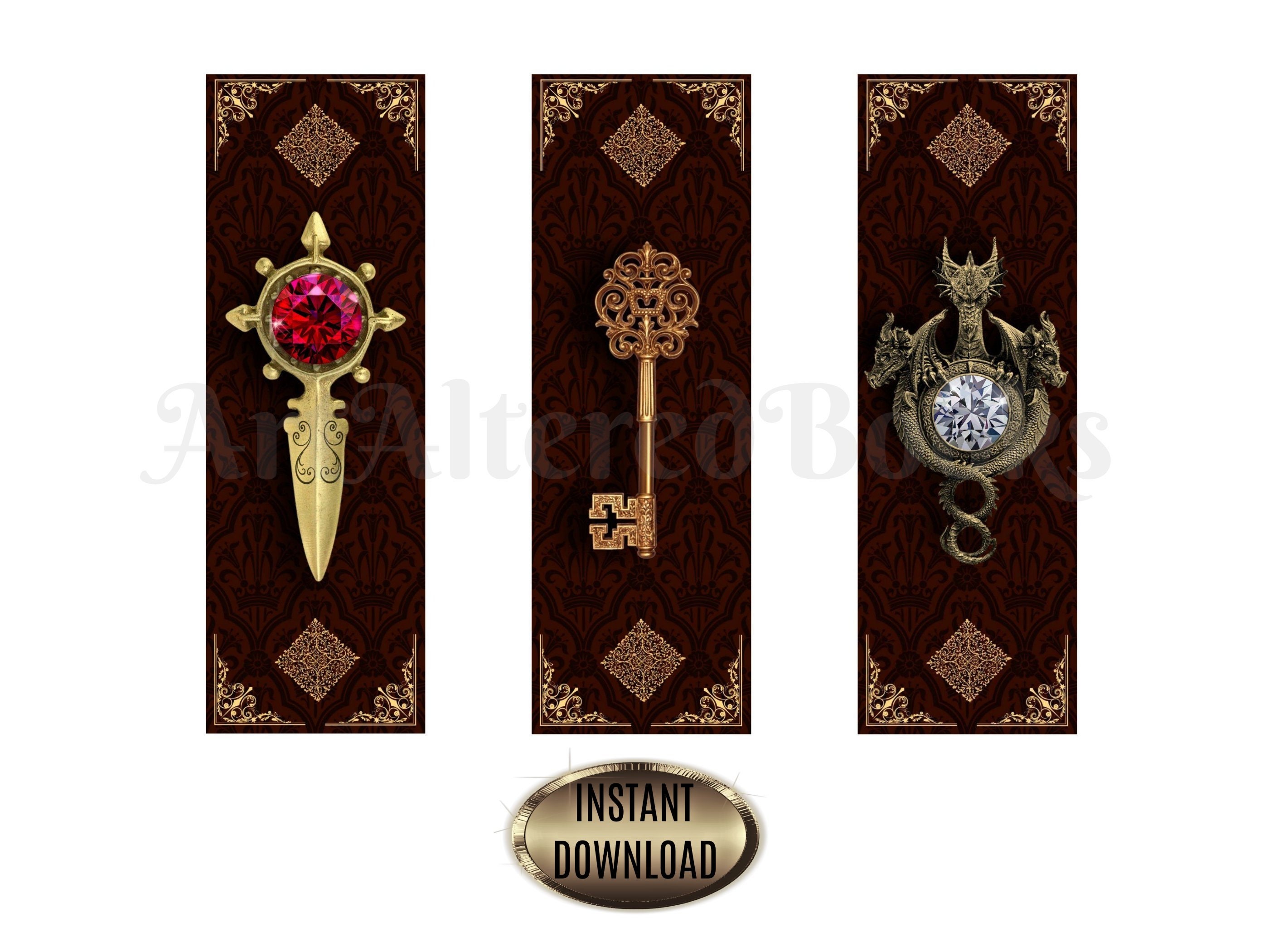 Set of Mystical Printable Bookmarks| Witchy Bookmarks| Fantasy Magical ...