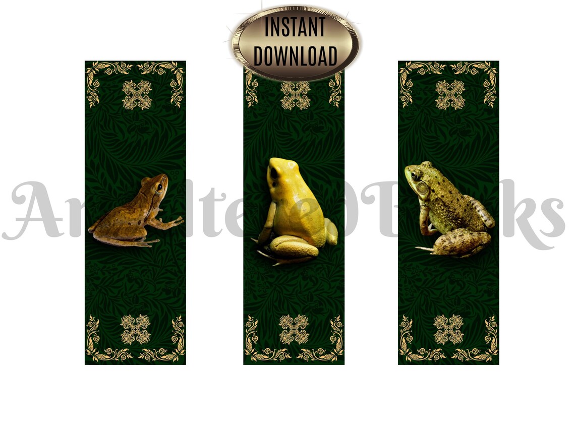 Frog Printable Bookmarks Set Nature Bookmark Journal - Etsy