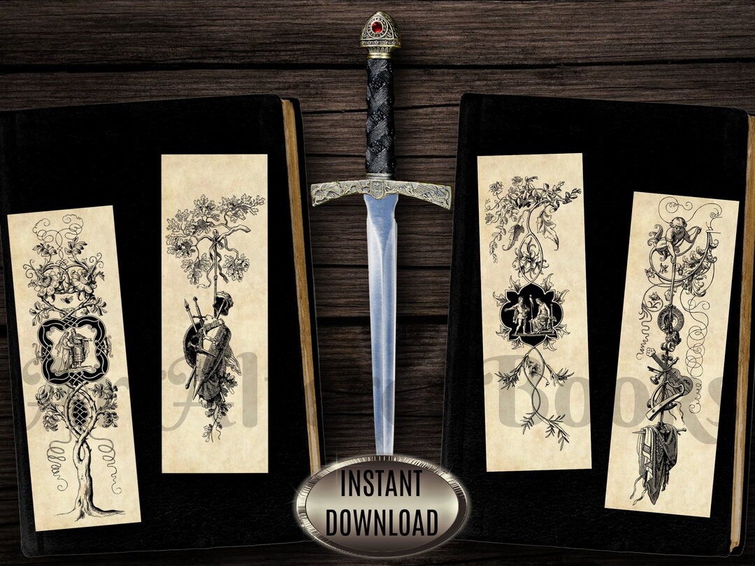 Set of 4 Antique Printable Bookmarks Renaissance Bookmark - Etsy