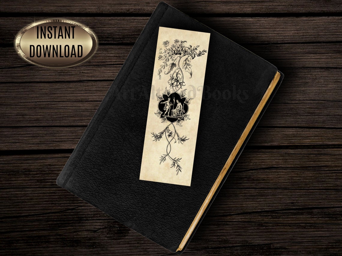 Set of 4 Antique Printable Bookmarks Renaissance Bookmark | Etsy
