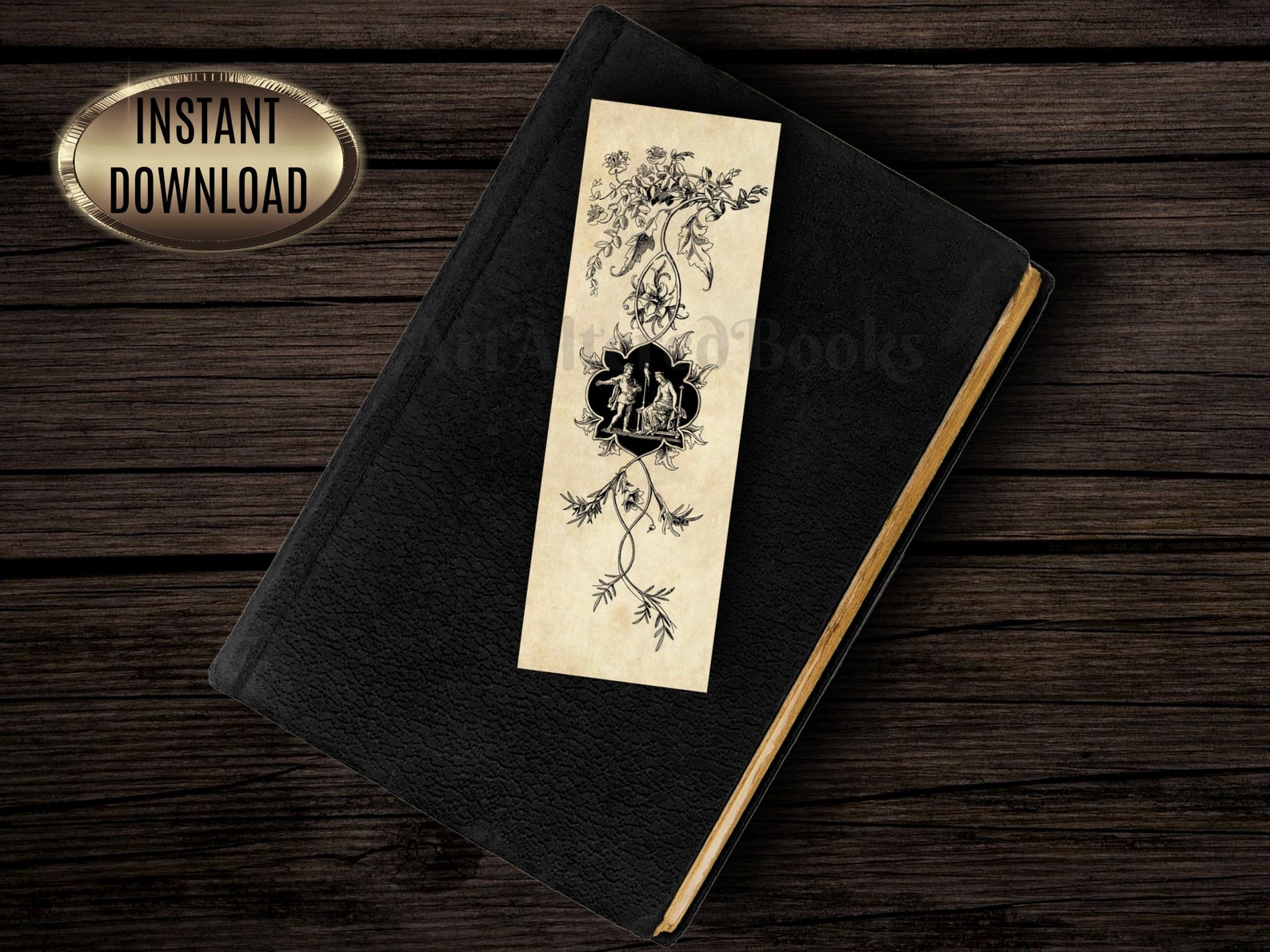 Set of 4 Antique Printable Bookmarks Renaissance Bookmark | Etsy