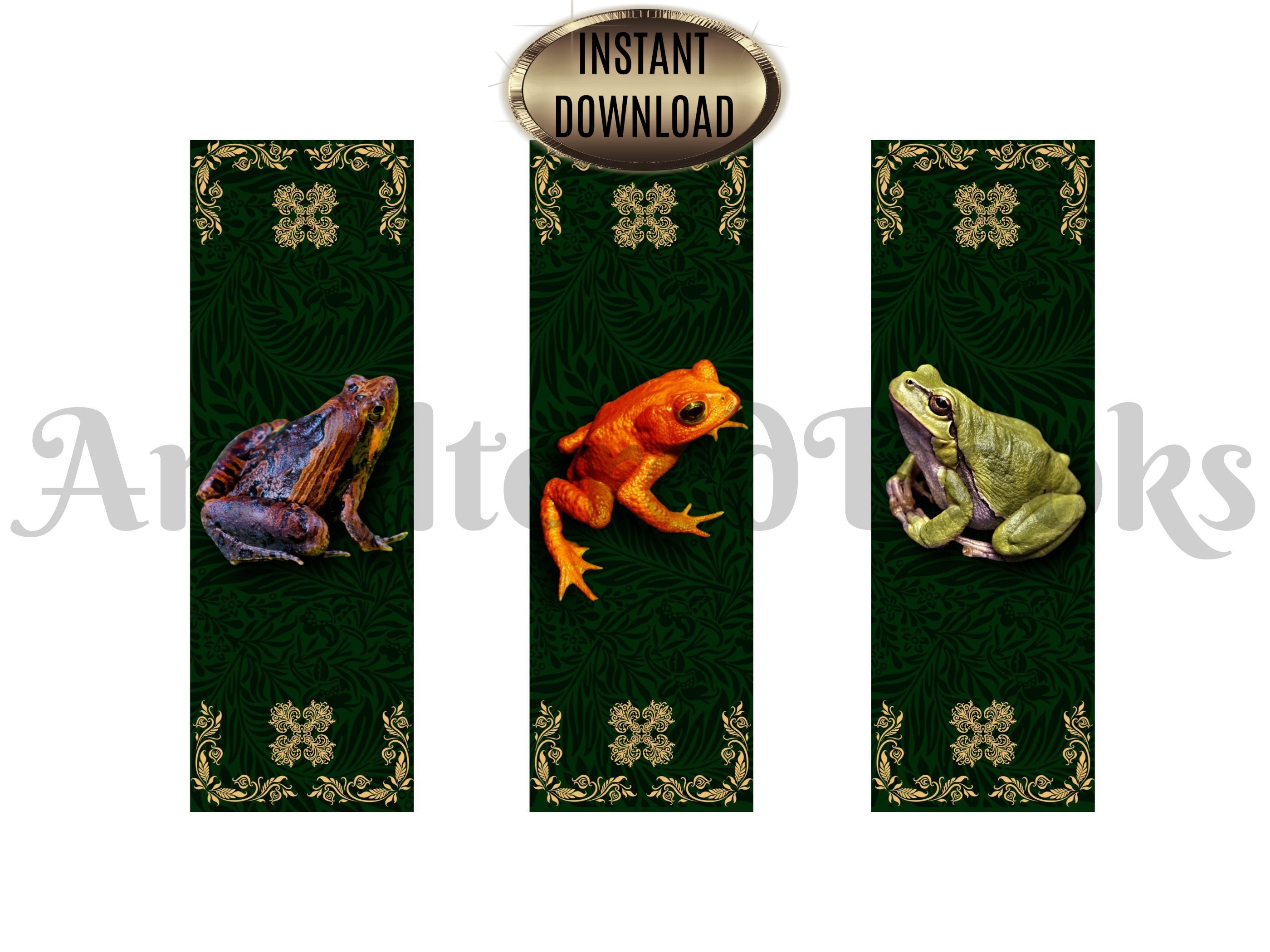 Frog Printable Bookmarks Set Nature Bookmark Journal - Etsy