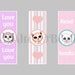 Printable Valentines Bookmark Set With Cats Cute Cat Digital - Etsy