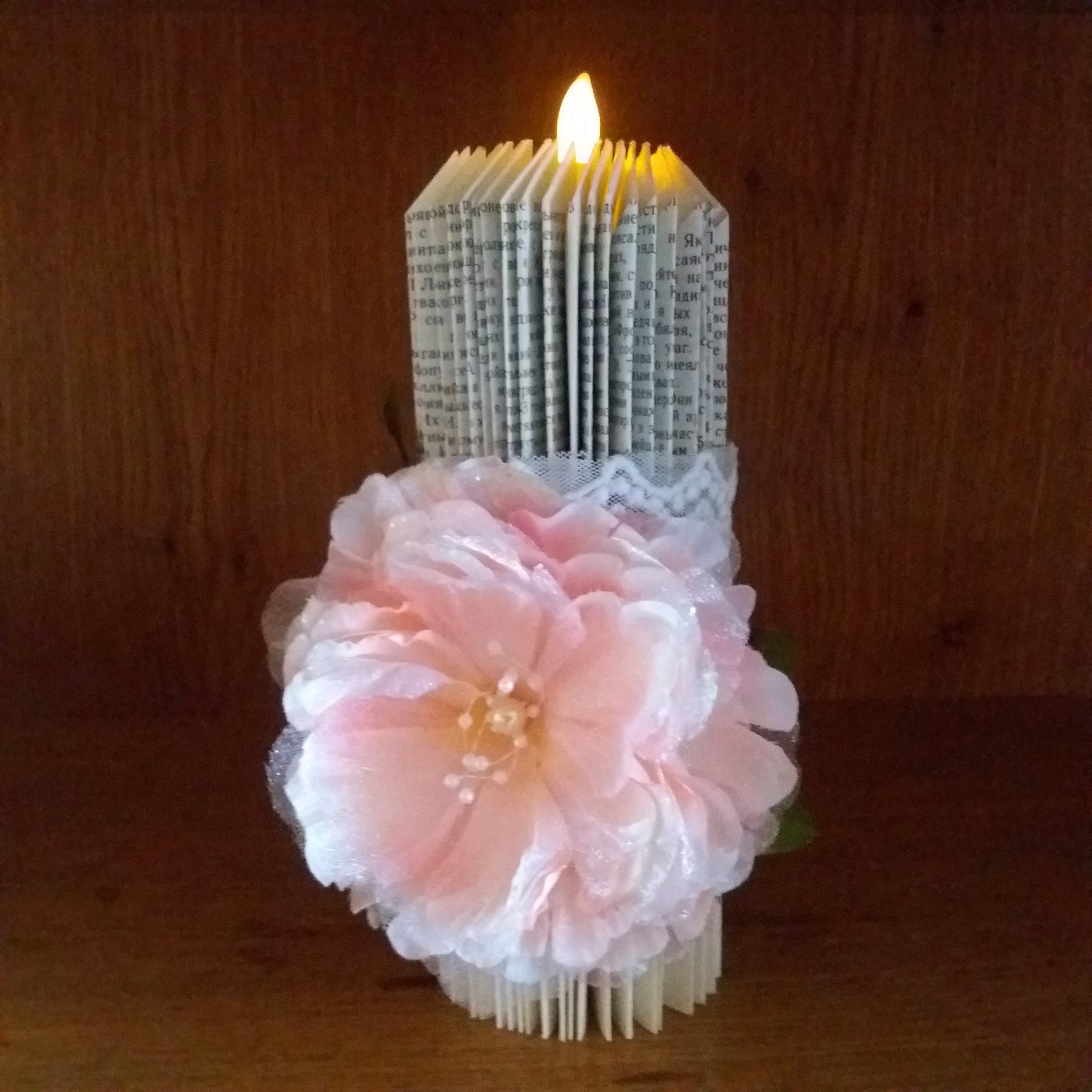 Book Candle Holder Wedding Candle Holder Paper Anniversary | Etsy