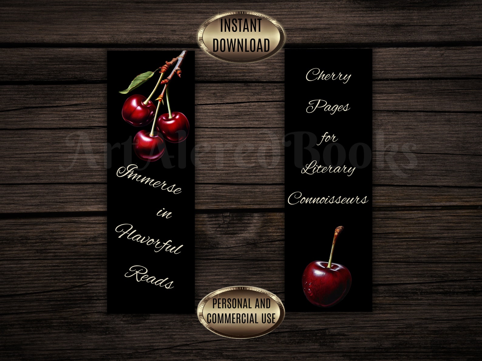 Cherry Printable Bookmark Set of 5 Bookmarks| Bookmark Sheets| Print ...