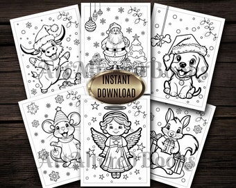 Christmas Coloring Pages | Kids Activity, Santa, Reindeer (instant ...