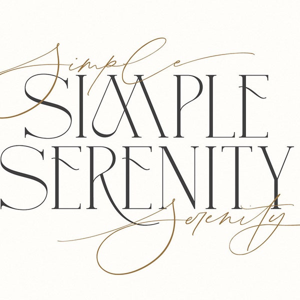 Simple Serenity Serif Font - Etsy