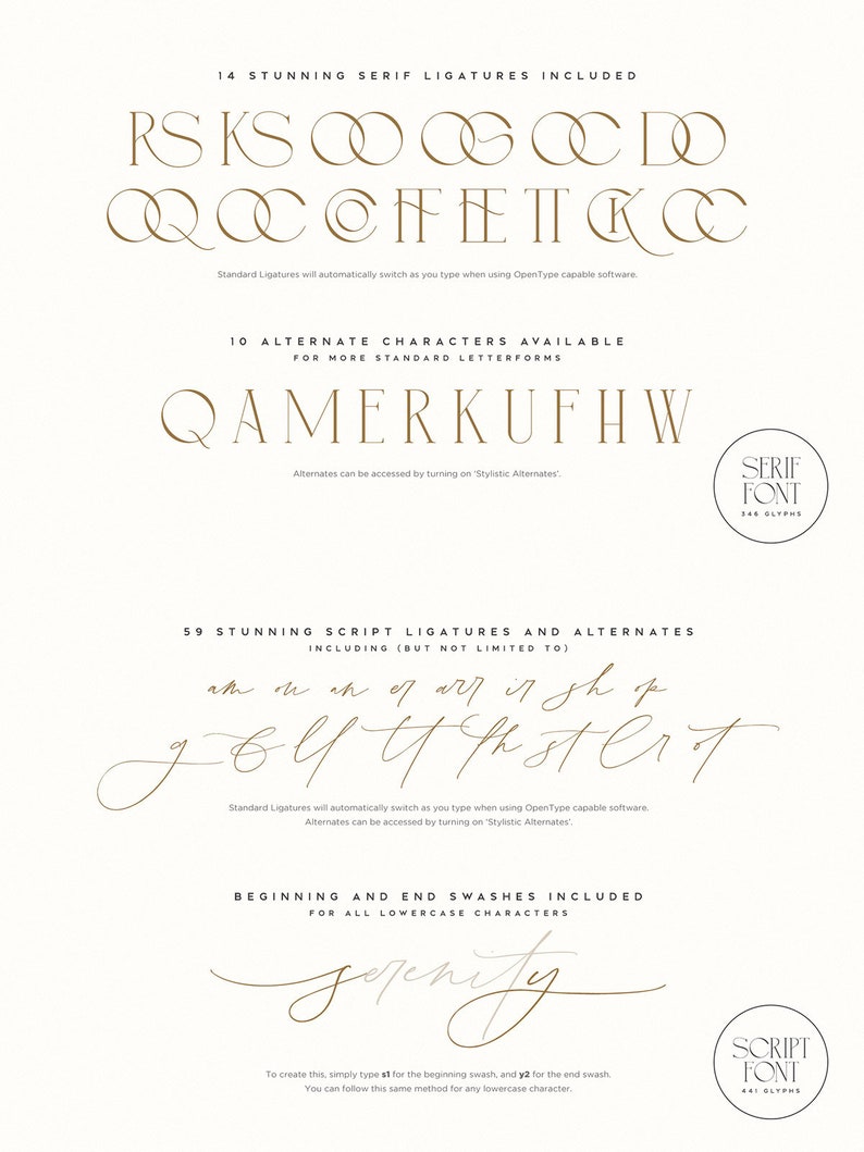 Simple Serenity Font Duo - Digital Serif and Script Fonts, Modern ...