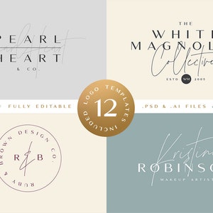 The Amoret Font Collection Plus Logo Templates Digital Font Duo for ...