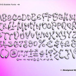Wubble SVG Font - 3D Bubble Font PNG Letters + Fonts. Cool 2000's Y2K ...