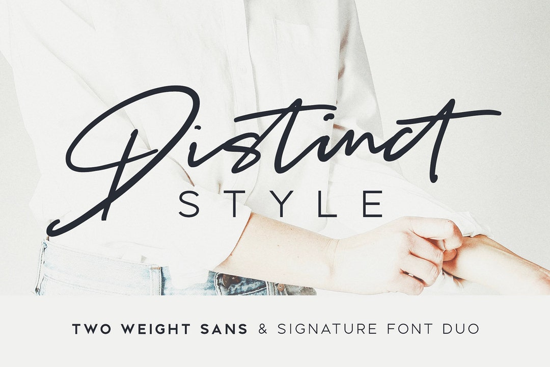 Distinct Style Font Duo - Clean Digital Fonts, Handwritten Plus Sans ...