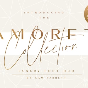 The Amoret Font Collection Plus Logo Templates Digital Font Duo for ...