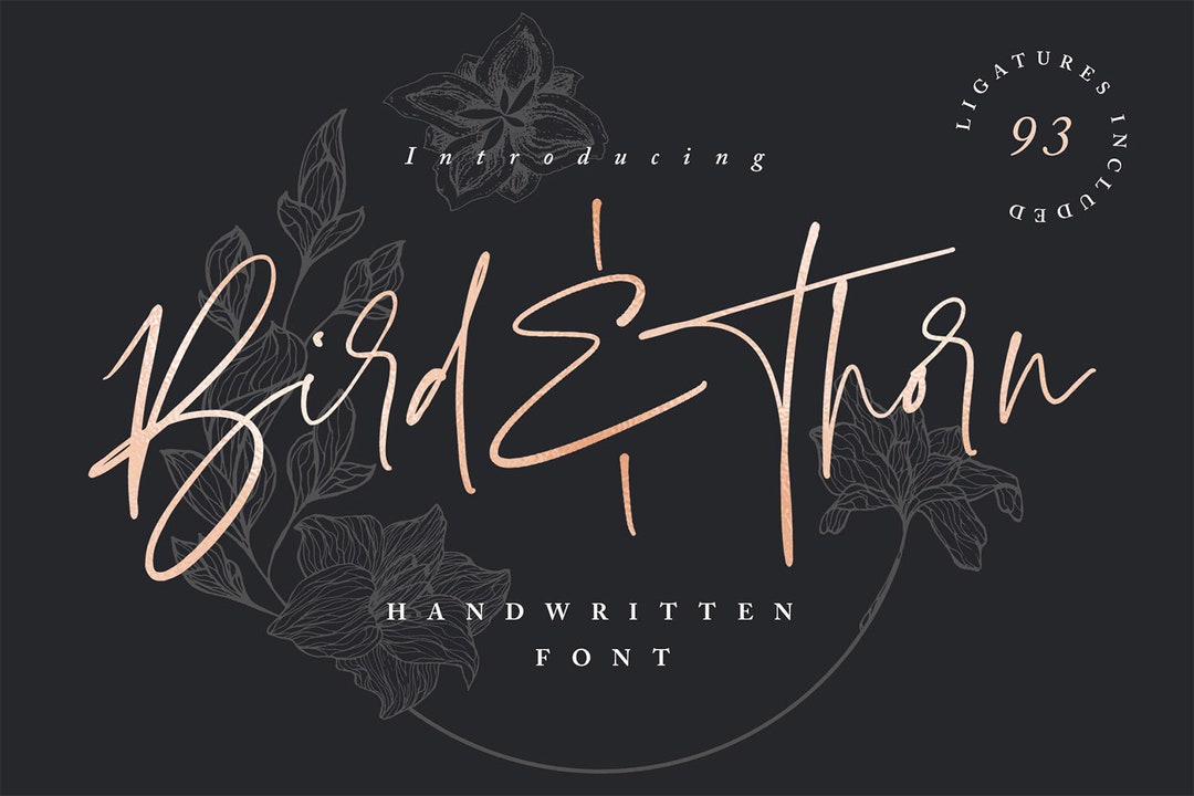 Bird & Thorn - Digital Font for Logos, Branding, Invites, Weddings ...