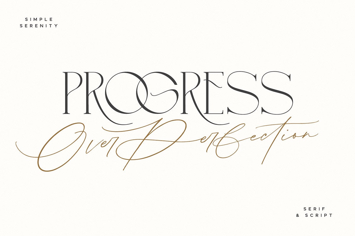Simple Serenity Font Duo - Digital Serif and Script Fonts, Modern ...