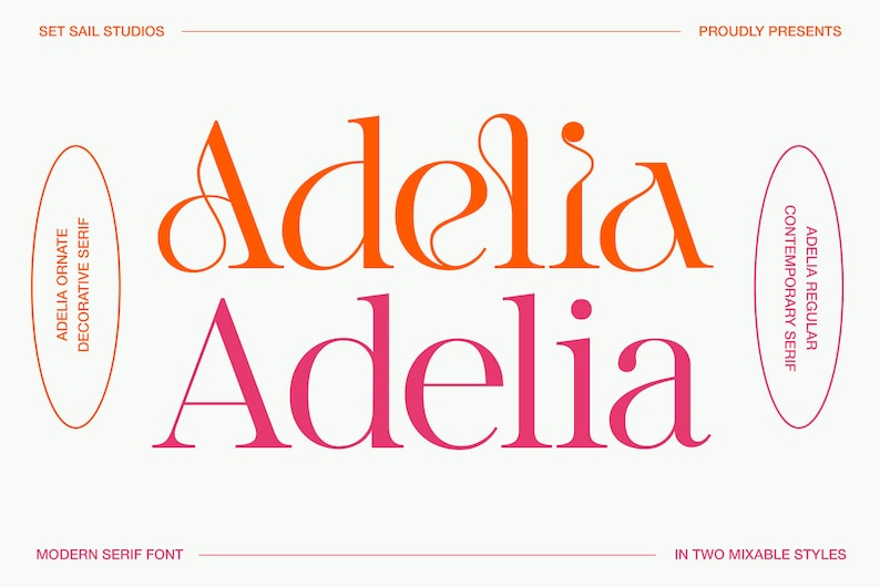 Adelia Modern Mixable Serif Font for Stylish Classy Elegant Luxury ...