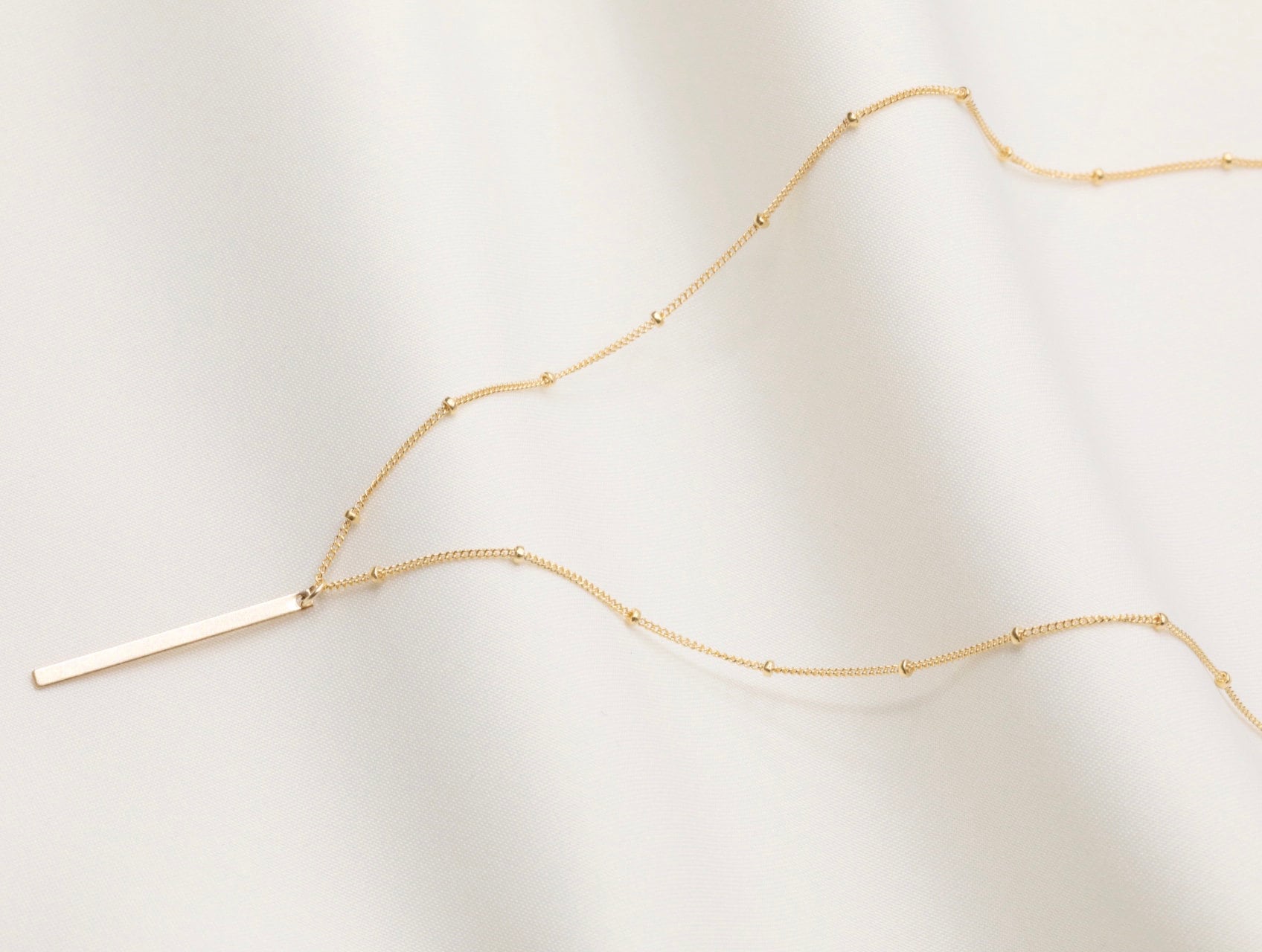 Gold Bar Necklace 14k Gold Filled / Vertical Rectangle Bar / | Etsy