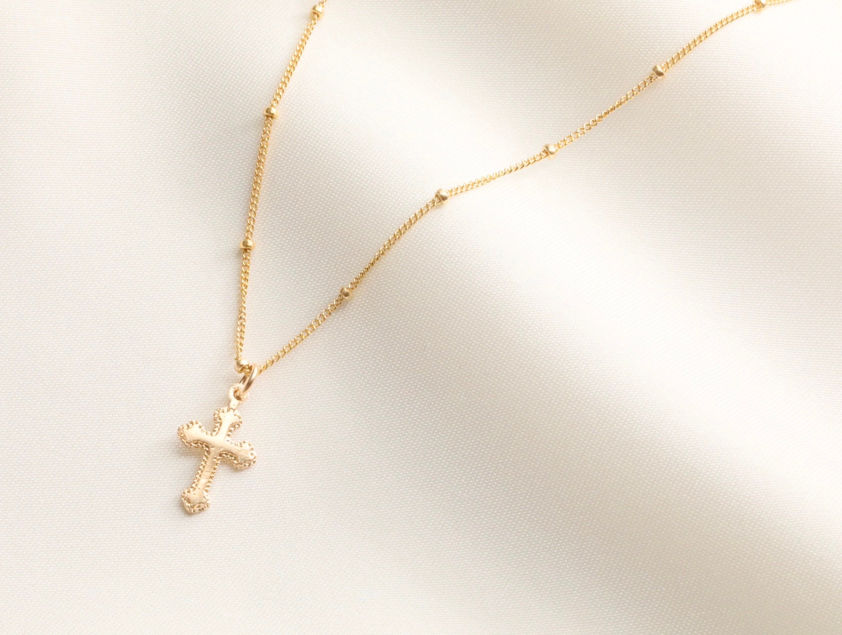 14k Gold Filled Coptic Cross Necklace: Dainty Catholic Jewelry - Etsy