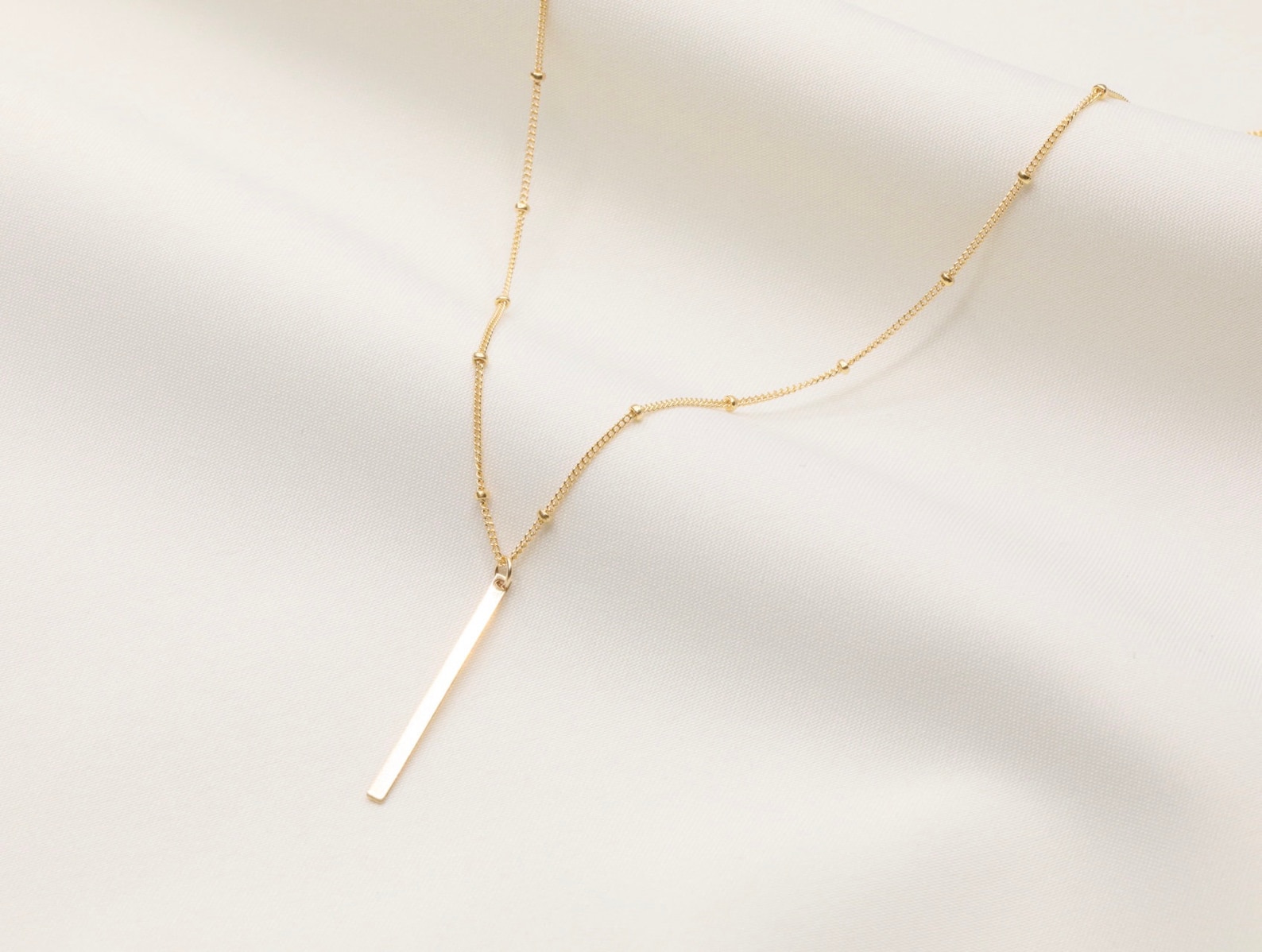 Gold Bar Necklace 14k Gold Filled / Vertical Rectangle Bar / - Etsy