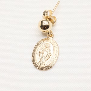 14k Gold Filled Virgin Mary Earrings: Catholic Jewelry Gift - Etsy