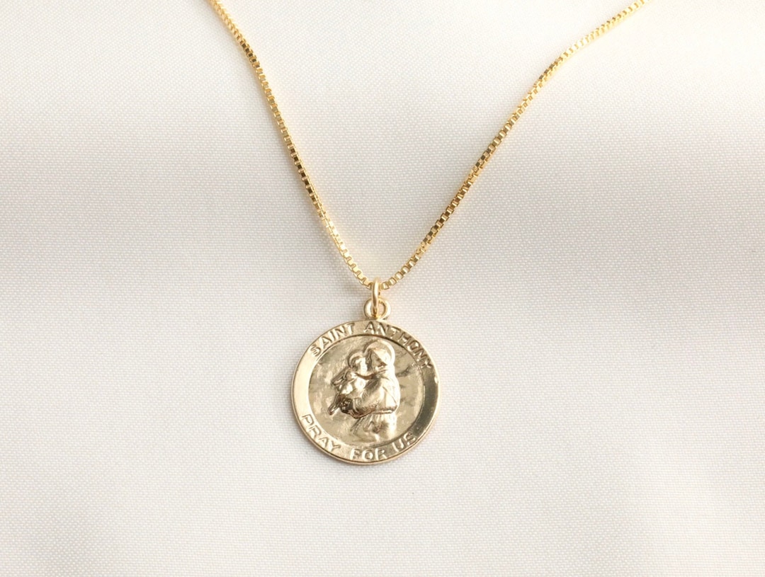Gold Filled St Anthony Medal Necklace: Patron Saint Protection - Etsy