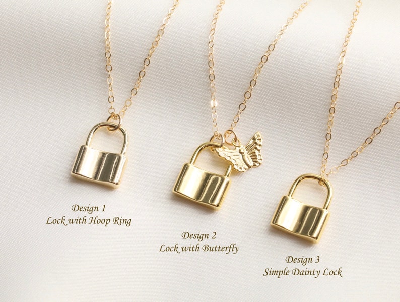 Gold Filled Lock Necklace Padlock Necklace Layering | Etsy