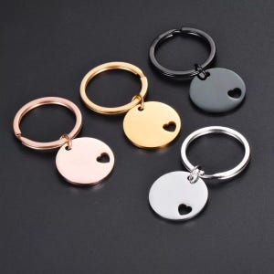 Personalised Metal Love Heart Keychain for Men Women Custom Keyrings ...