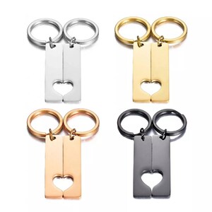 Personalised Metal Love Heart Keychain for Men Women Custom Keyrings ...
