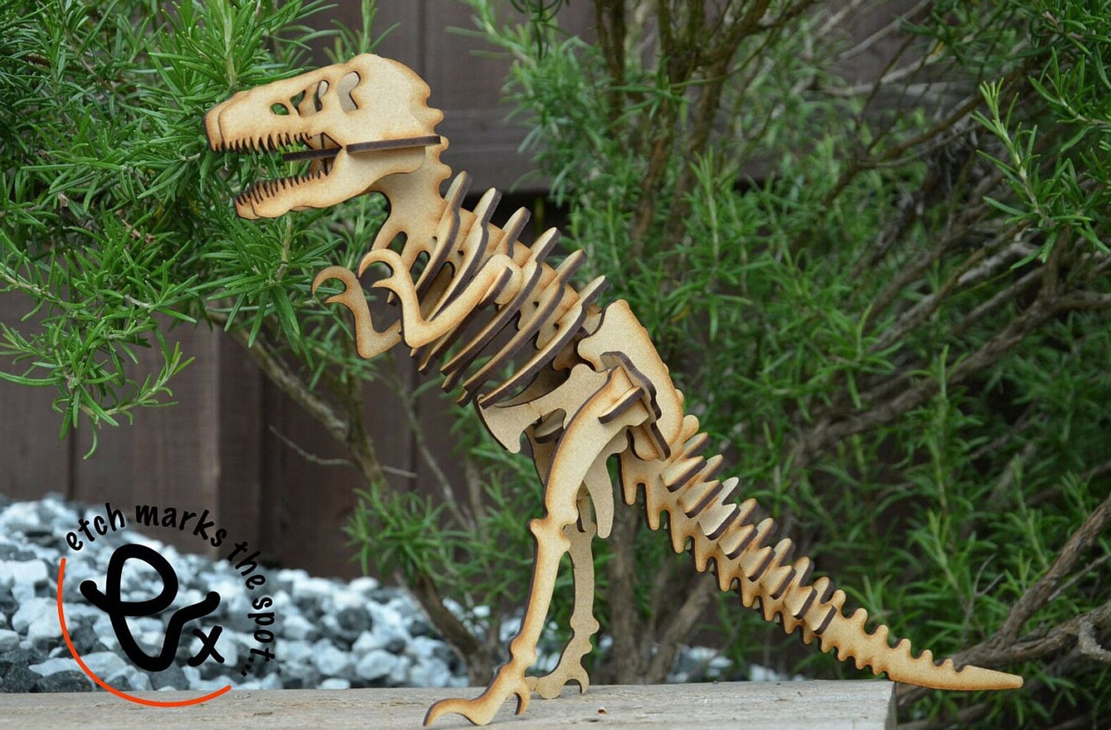 T REX Dinosaur Skeleton Model, Laser Cut, Wooden Puzzle, Self Assembly ...