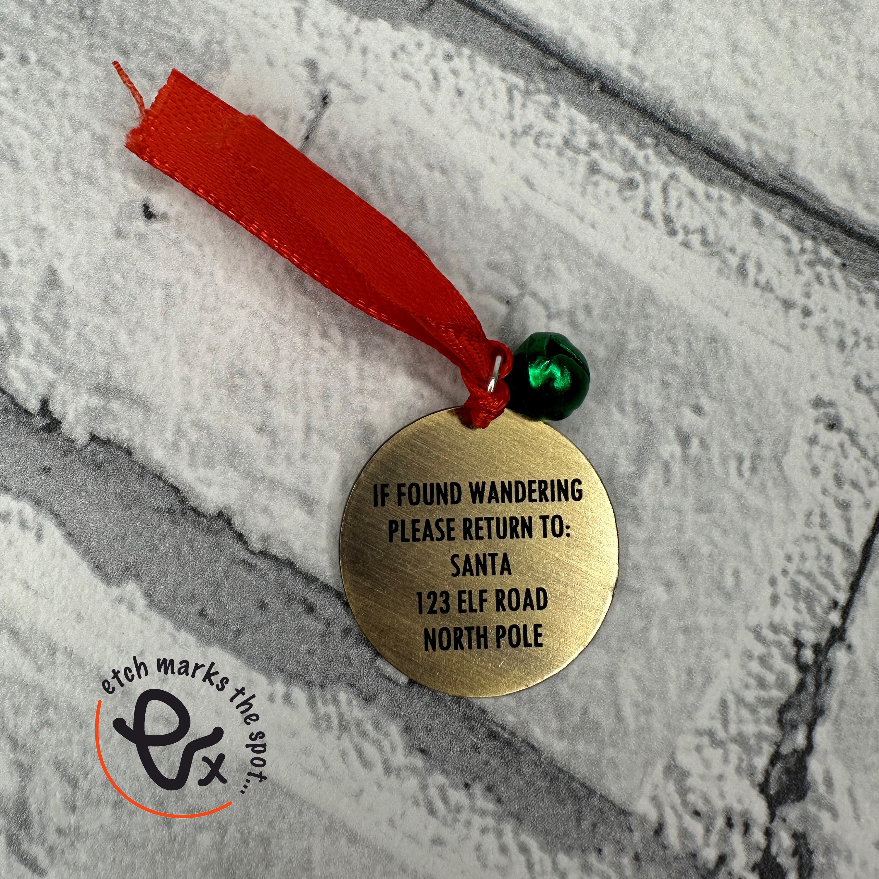 Rudolph's Lost Brass Name Tag: Christmas Keepsake With Bell - Etsy UK