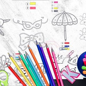 COLORING Pages for Kids Instant Download PDF 11 Pages With Guid Colors ...