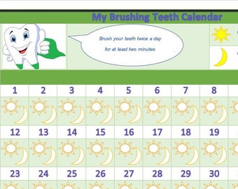 Tooth Brushing Chore Chart Printables - Etsy