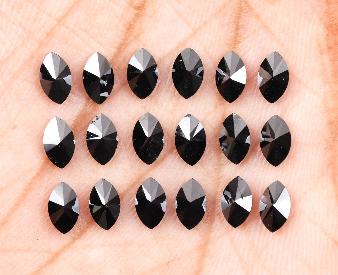 Enhanced Black Color Diamond Marquise Cut Minimal Diamond | Etsy