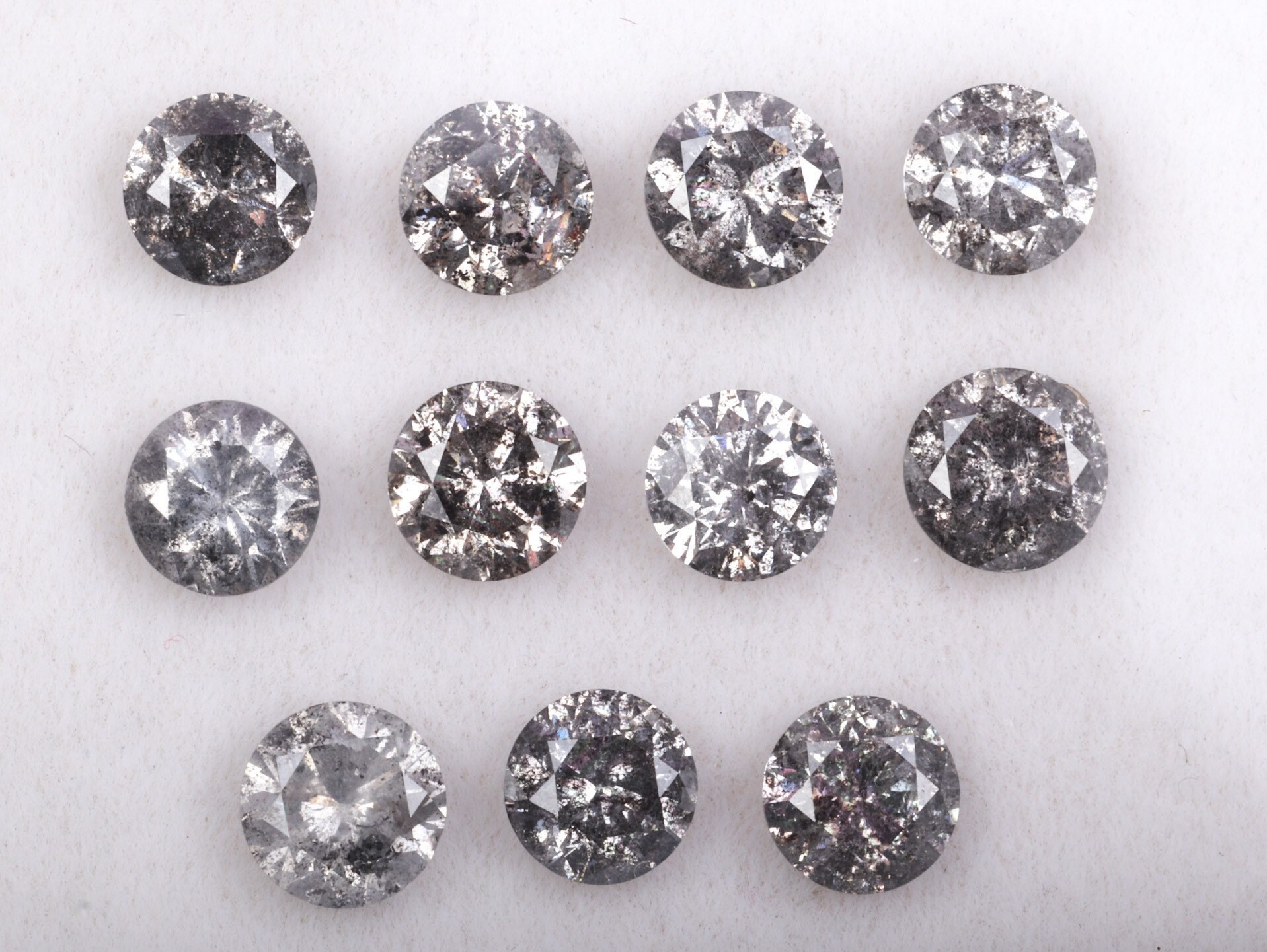 3.5 MM | Salt and Pepper Diamond | Round Brilliant Cut Diamond ...