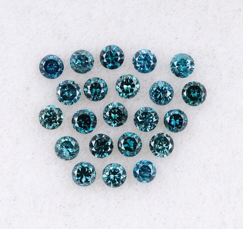 0.27 CT, 1.4 MM | Enhanced Blue Color Round Brilliant Cut Diamond ...